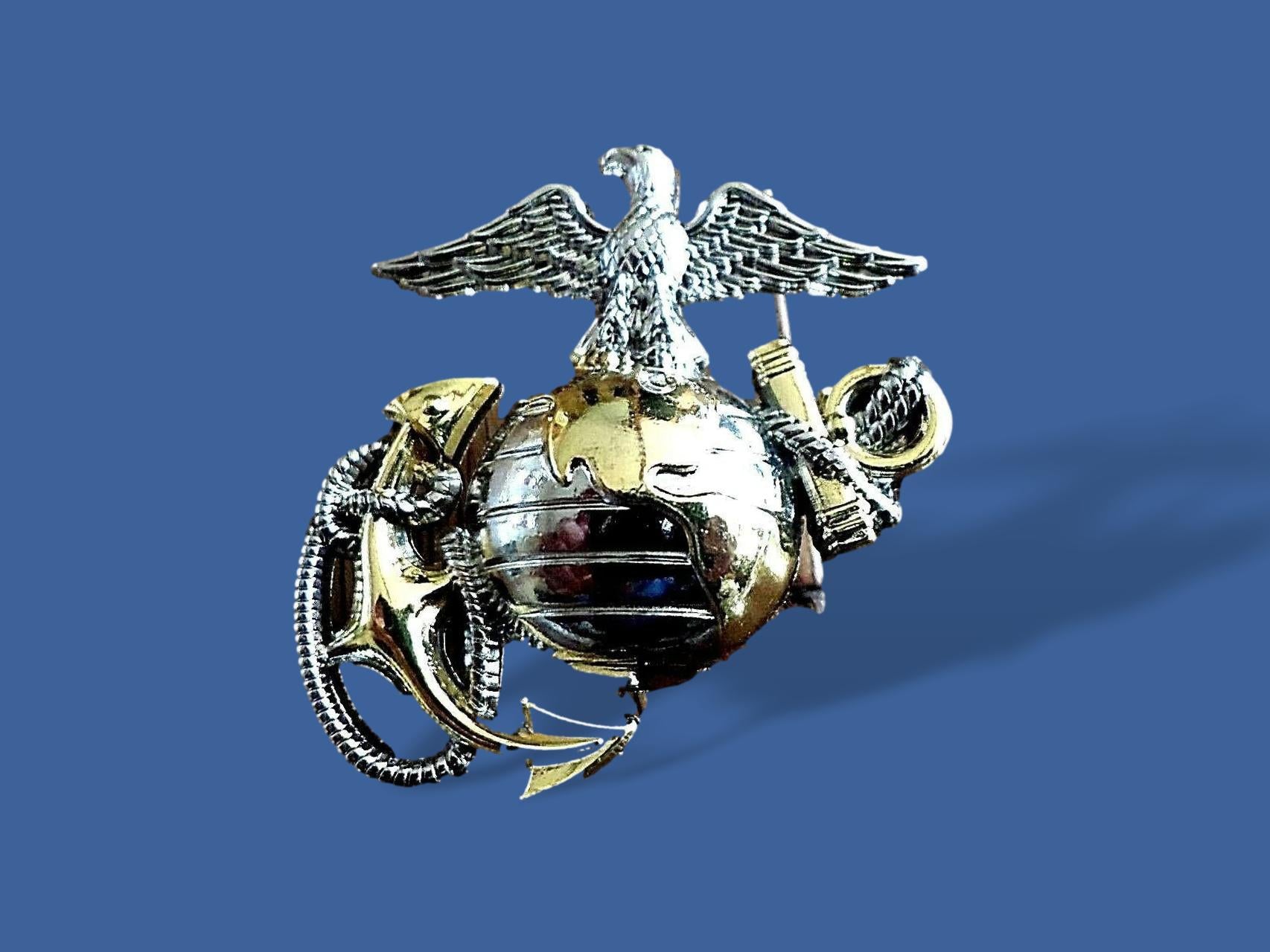U.S MARINE CORPS EGA LAPEL HAT PIN USMC EAGLE GLOBE & ANCHOR CAP INSIG ...