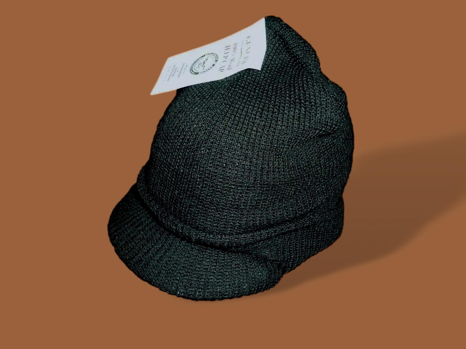 NEW GENUINE MILITARY BLACK JEEP WATCH CAP 100% WOOL 2 PLY U.S.A MADE B ...