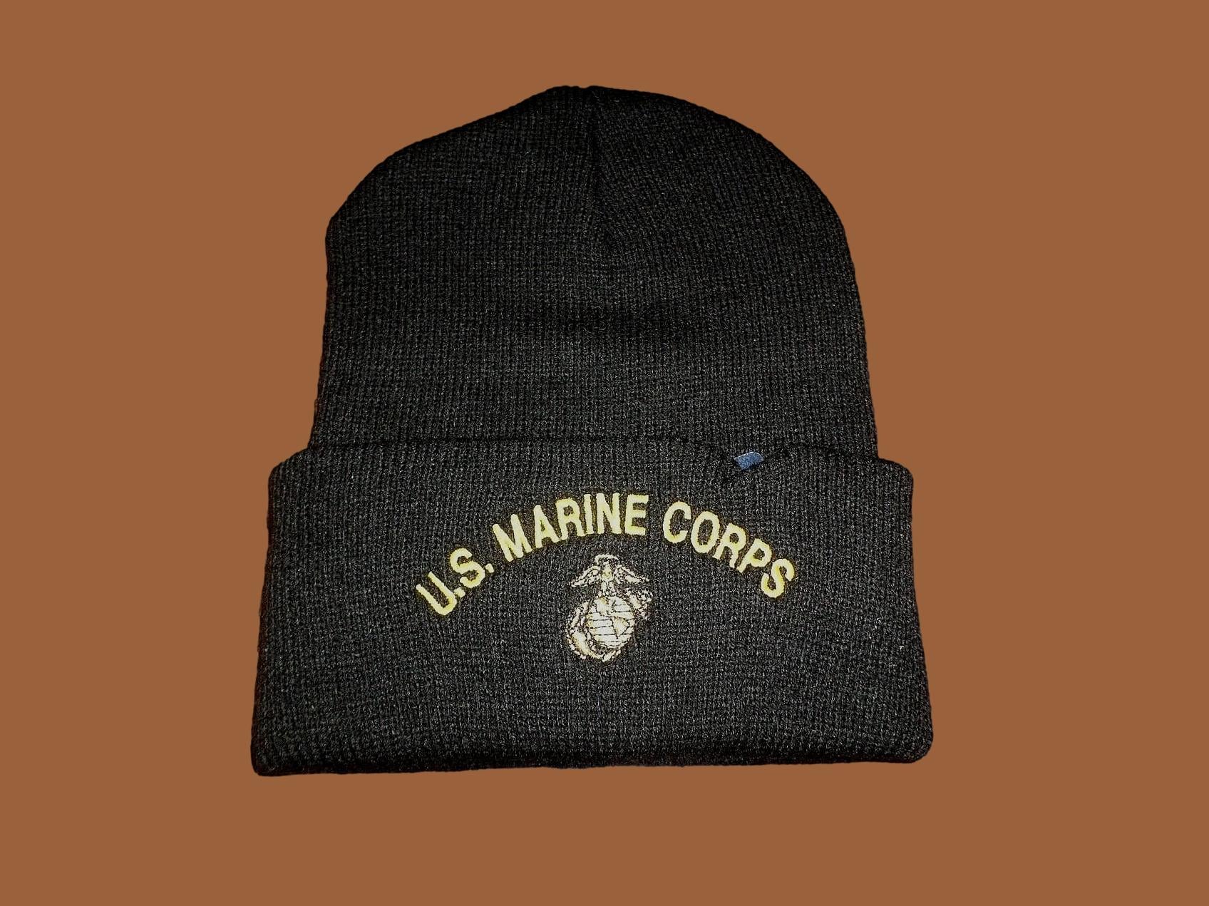 U.S MILITARY STYLE MARINE CORPS EGA BEANIE 2 PLY COLD WEATHER WATCH CA ...