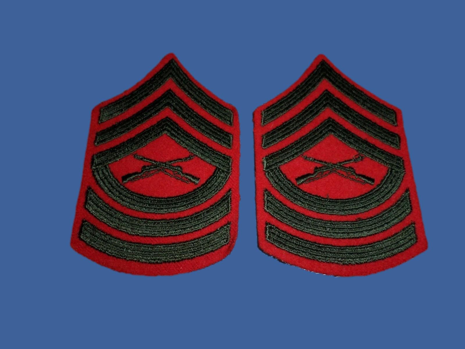 MARINE CORPS MASTER SERGEANT PATCHES SERVICE FEMALE DRESS UNIFORM CHEV ...