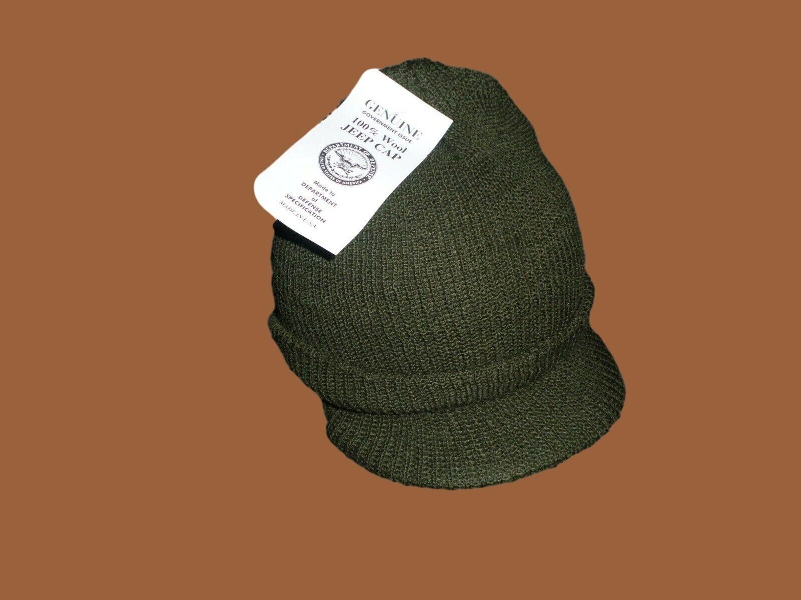 NEW GENUINE MILITARY OD GREEN JEEP WATCH CAP 100% WOOL 2 PLY U.S.A MAD ...