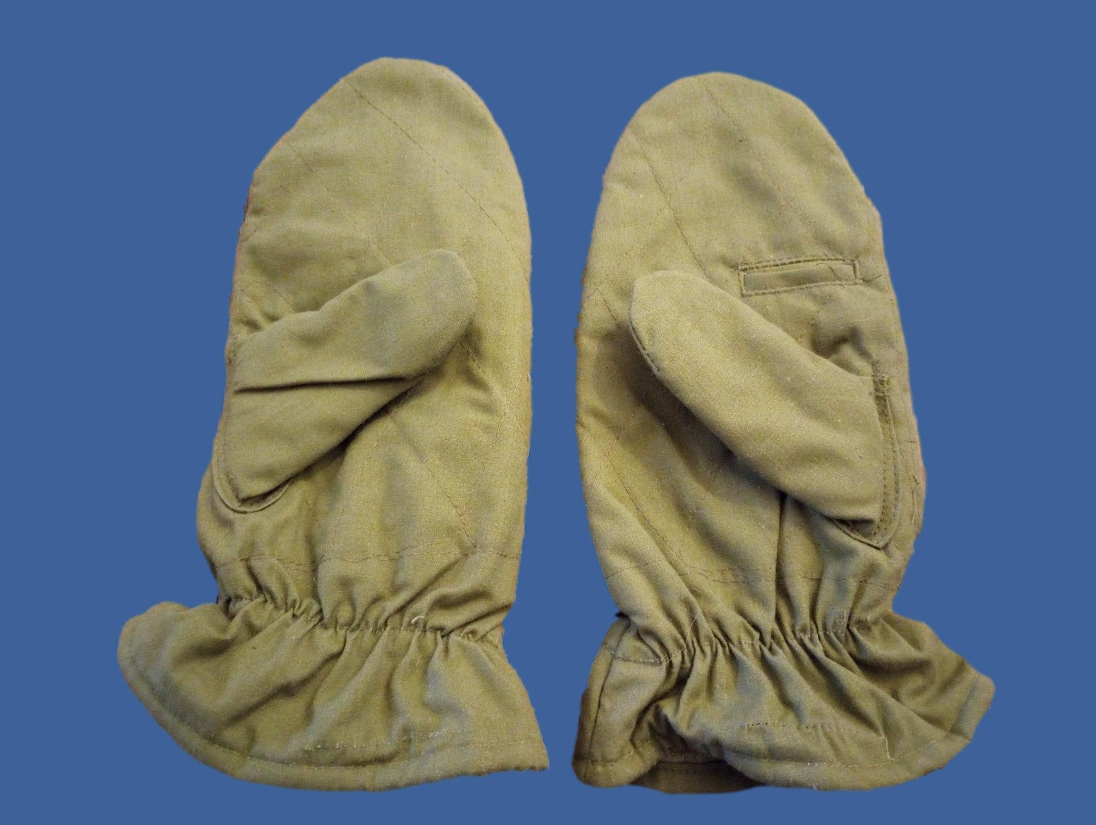 Romanian Military Fleece Lined Mittens Trigger Finger Slot Elastic Cuf ...