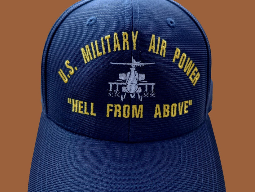 US MILITARY AIR POWER APACHE/BLACKHAWK HAT OFFICIAL BALL CAP DIRECT EM ...