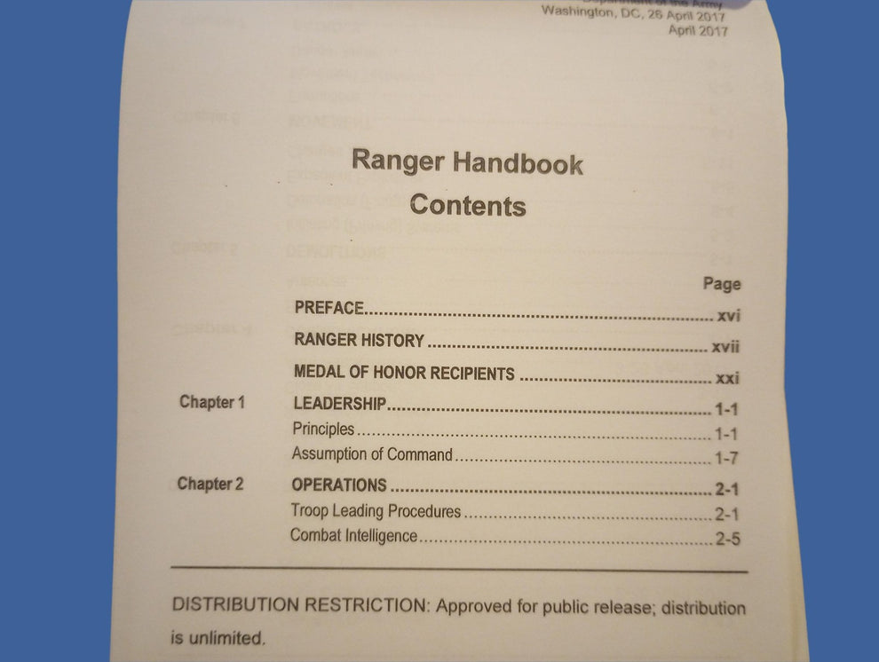 U.S ARMY RANGER HANDBOOK TRAINING BOOK MILITARY RANGER GUIDE BOOK ...