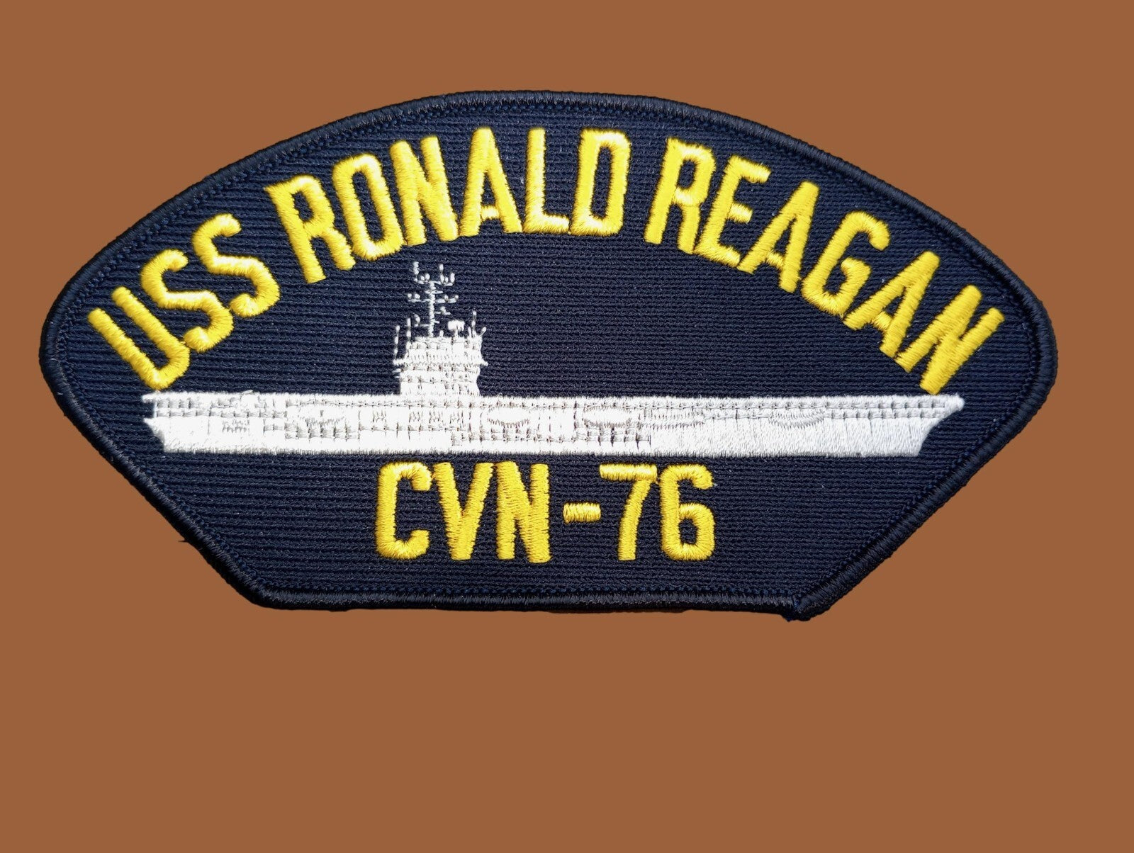 U.S NAVY SHIP HAT PATCH USS RONALD REAGAN CVN-76 USA MADE HEAT TRANSFE ...