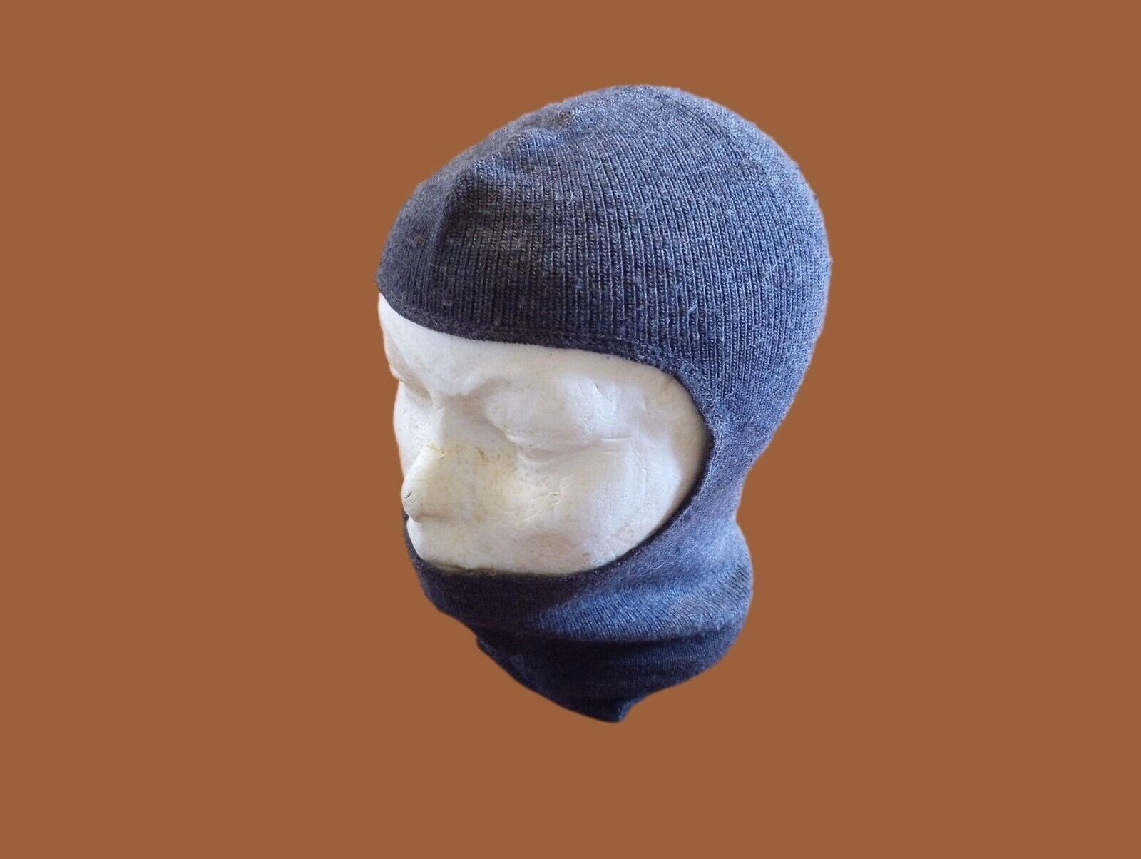 SWISS ARMY MILITARY BALACLAVA COLD WEATHER WOOL FACE MASK GRAY ONE HOL ...