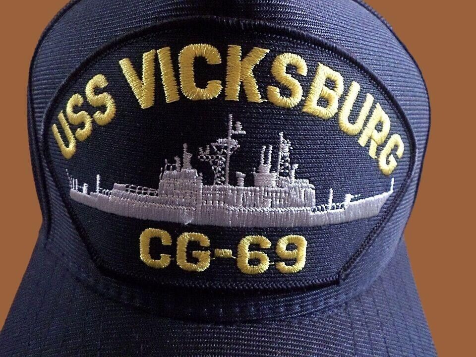 USS VICKSBURG CG-69 U.S NAVY SHIP HAT OFFICIAL MILITARY BALL CAP U.S.A ...