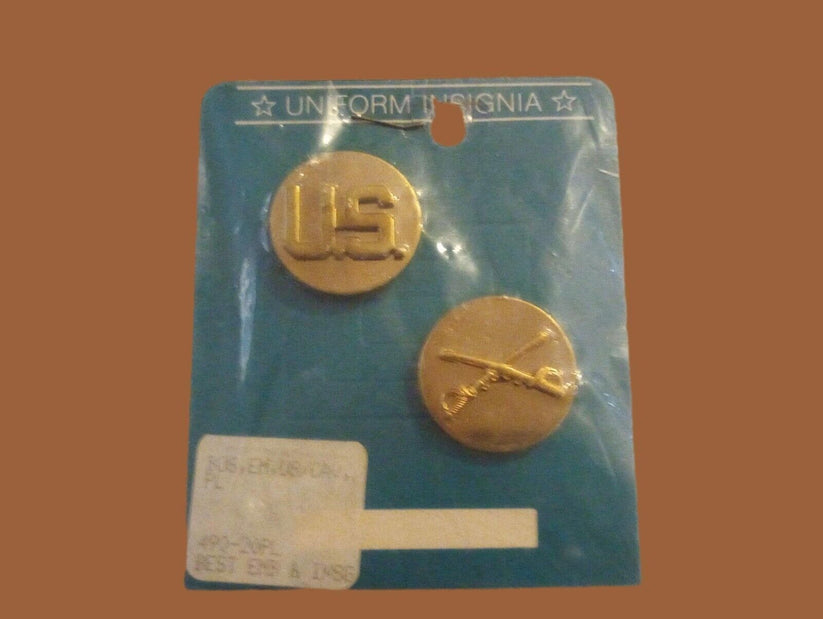 U.S MILITARY ARMY CAVALRY ENLISTED COLLAR DEVICE INSIGNIA U.S.A MADE W ...
