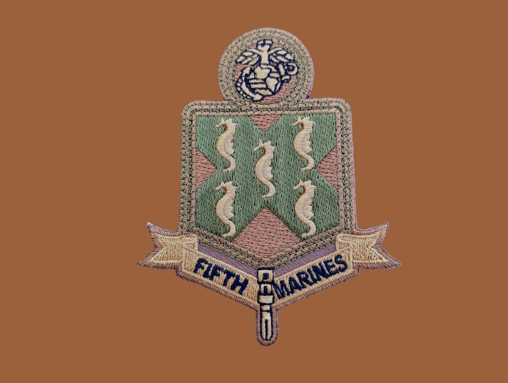 U.S. MILITARY MARINE CORPS FIFTH MARINES PATCH SUBDUE OD GREEN 5th USM ...