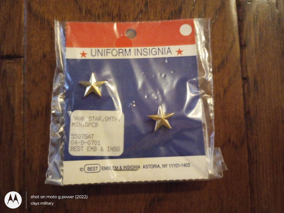 U.S MILITARY ISSUE BRIGADIER GENERAL GOLD ONE STAR COLLAR INSIGNIA USA ...
