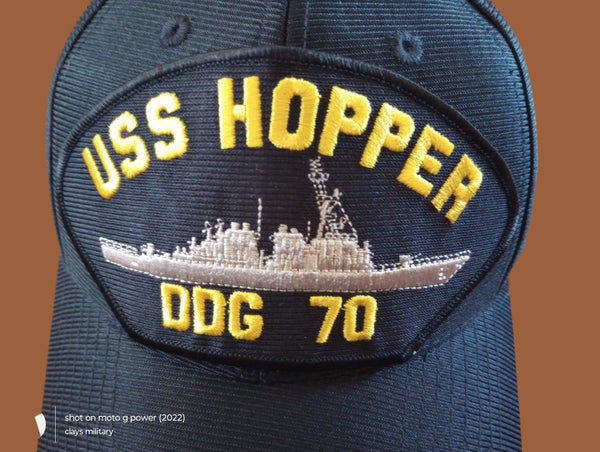 USS HOPPER DDG-70 NAVY SHIP HAT U.S MILITARY OFFICIAL BALL CAP U.S.A M ...