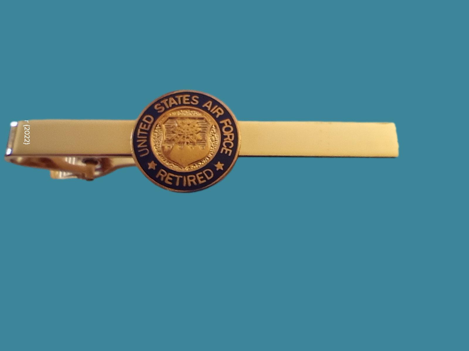 U.S MILITARY AIR FORCE RETIRED TIE BAR OR TIE TAC CLIP ON TYPE U.S.A M ...