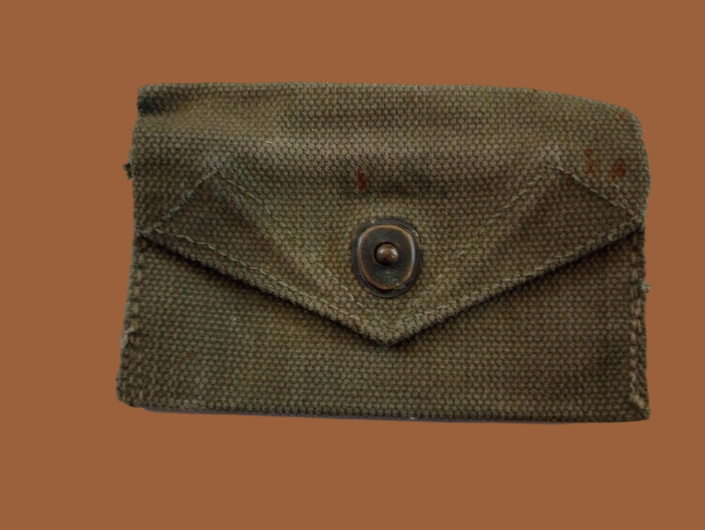 WWII FIRST AID POUCH OD GENUINE ISSUE CARLISLE BANDAGE CASE ONLY – Clay ...