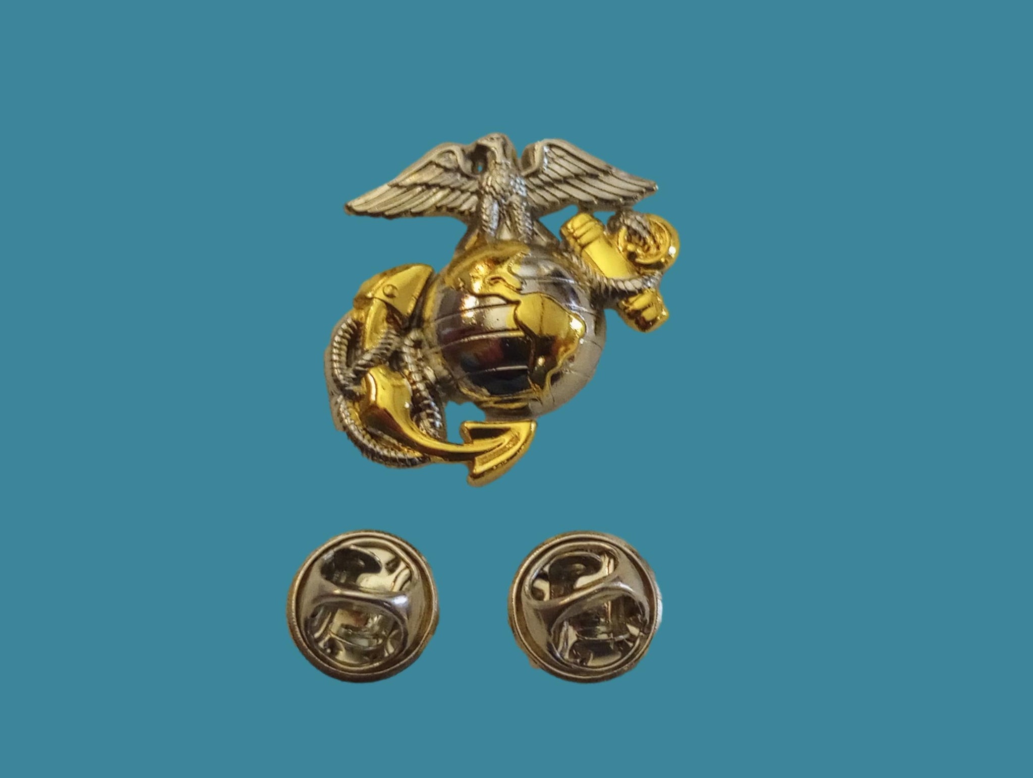 U.S MARINE CORPS EGA LAPEL HAT PIN USMC EAGLE GLOBE & ANCHOR LEFT EMBL ...