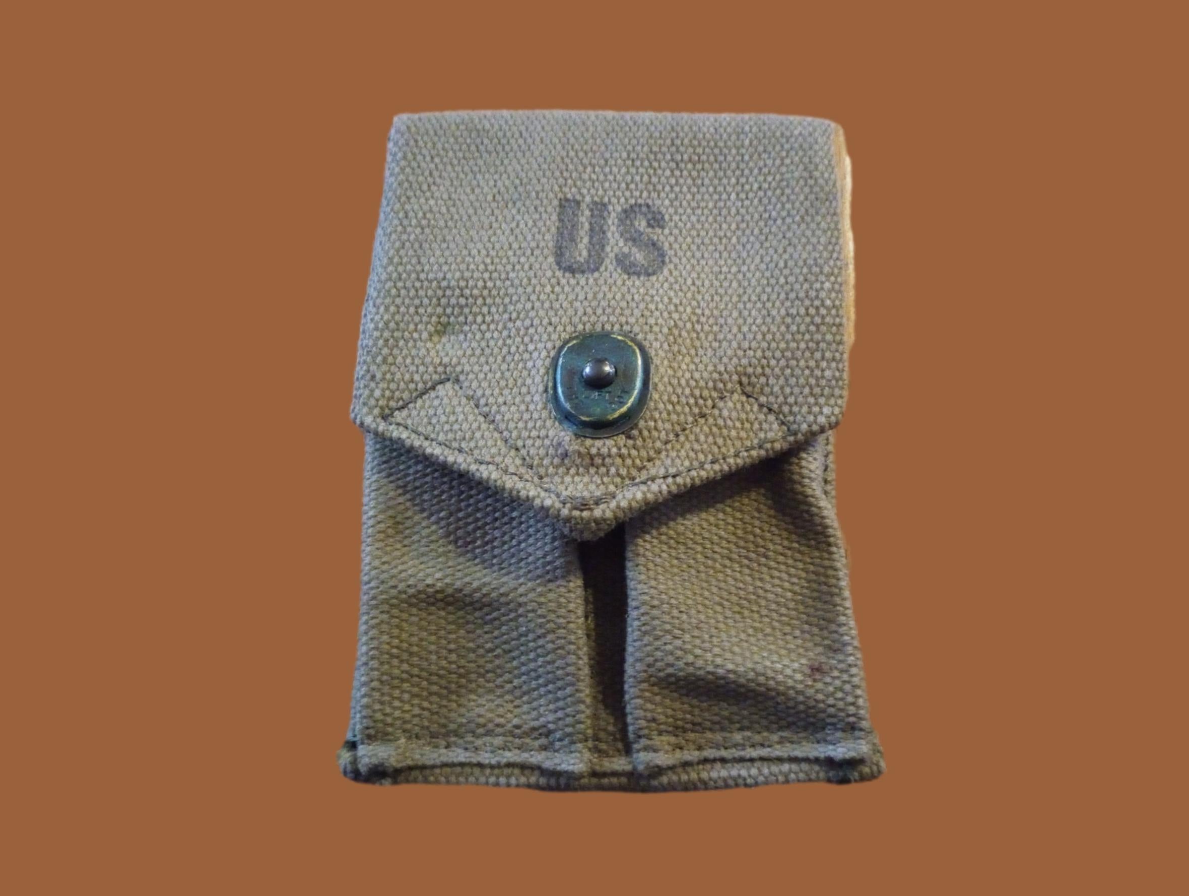 U.S MILITARY 45 MAGAZINE POUCH VINTAGE CANVAS PISTOL AMMO BELT CASE ...