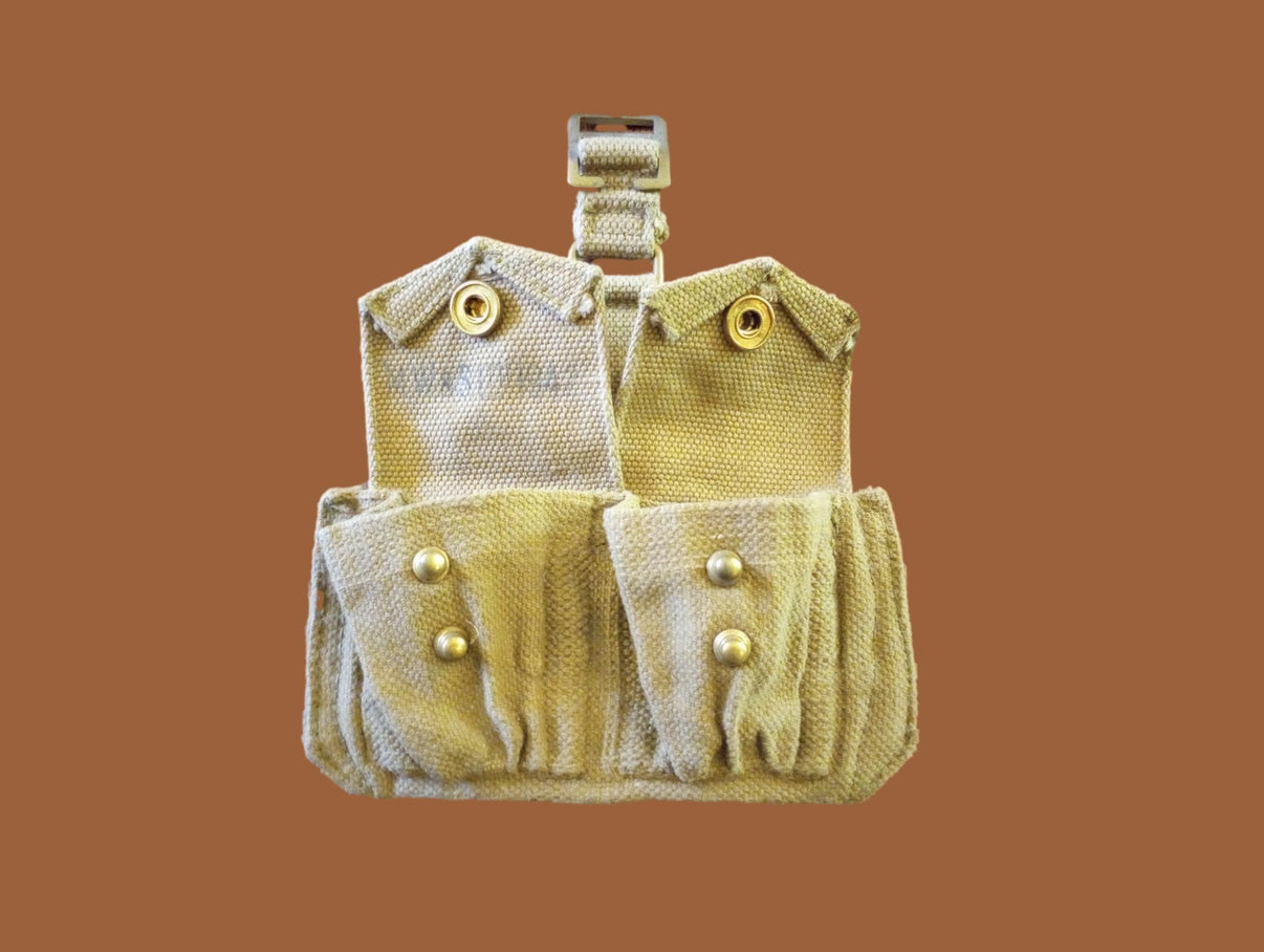 WWII BRITISH MILITARY PATTERN 37 ENFIELD AMMO POUCH DATED 1942 M.W&S ...