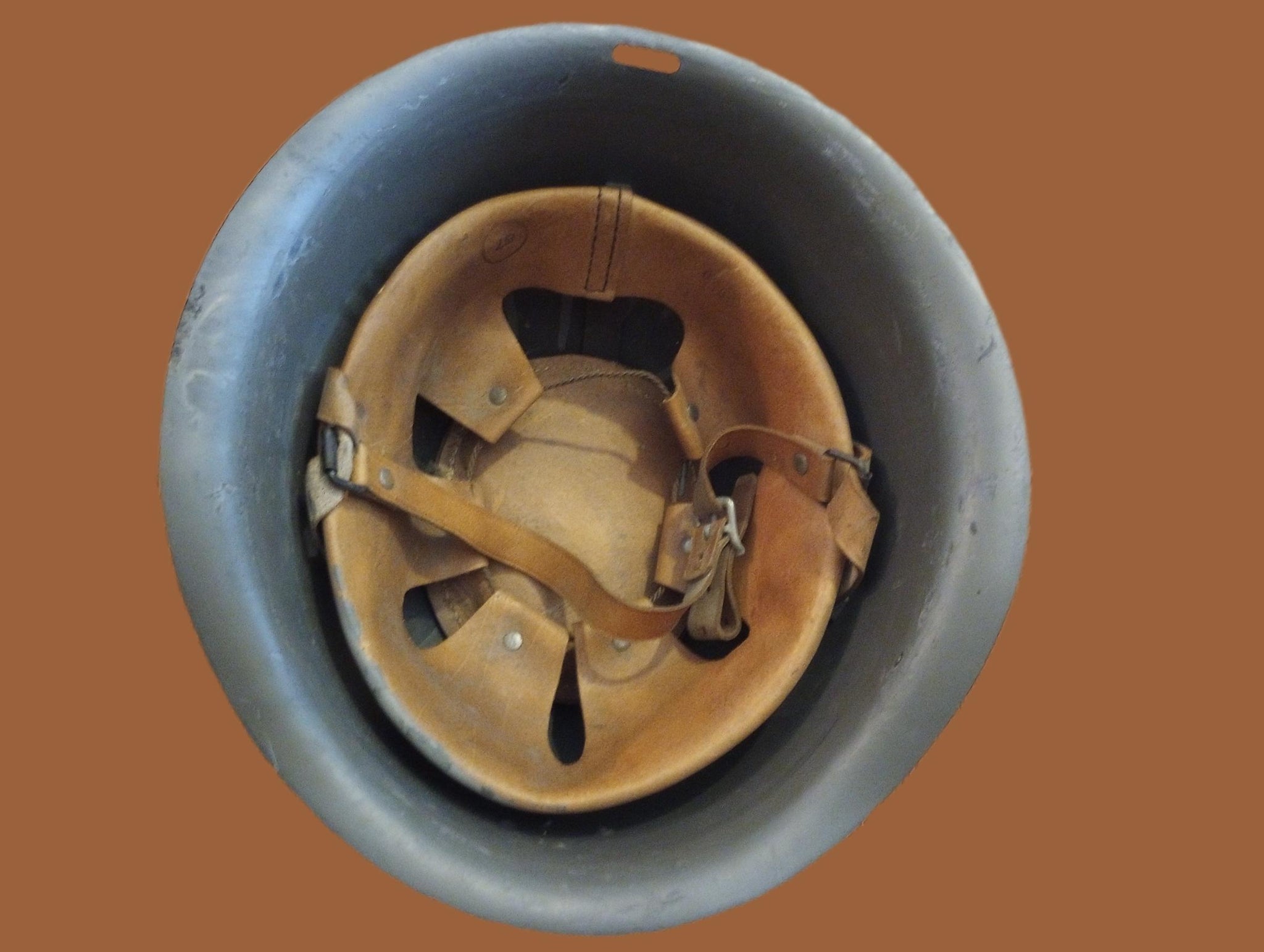 WWII ERA DANISH M/39 ROYAL GUARD HELMET WITH LINER AND LEATHER CHIN ST ...