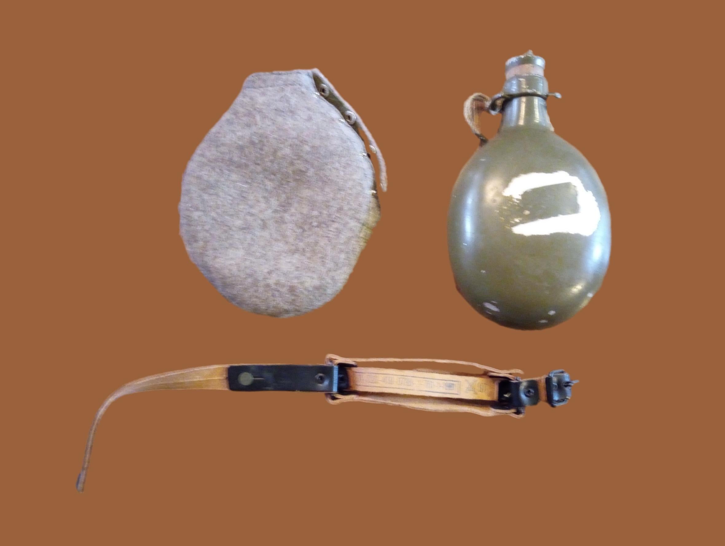 CZECH MILITARY M60 CANTEEN & WOOL FELT COVER WATER BOTTLE FLASK ORIGIN ...