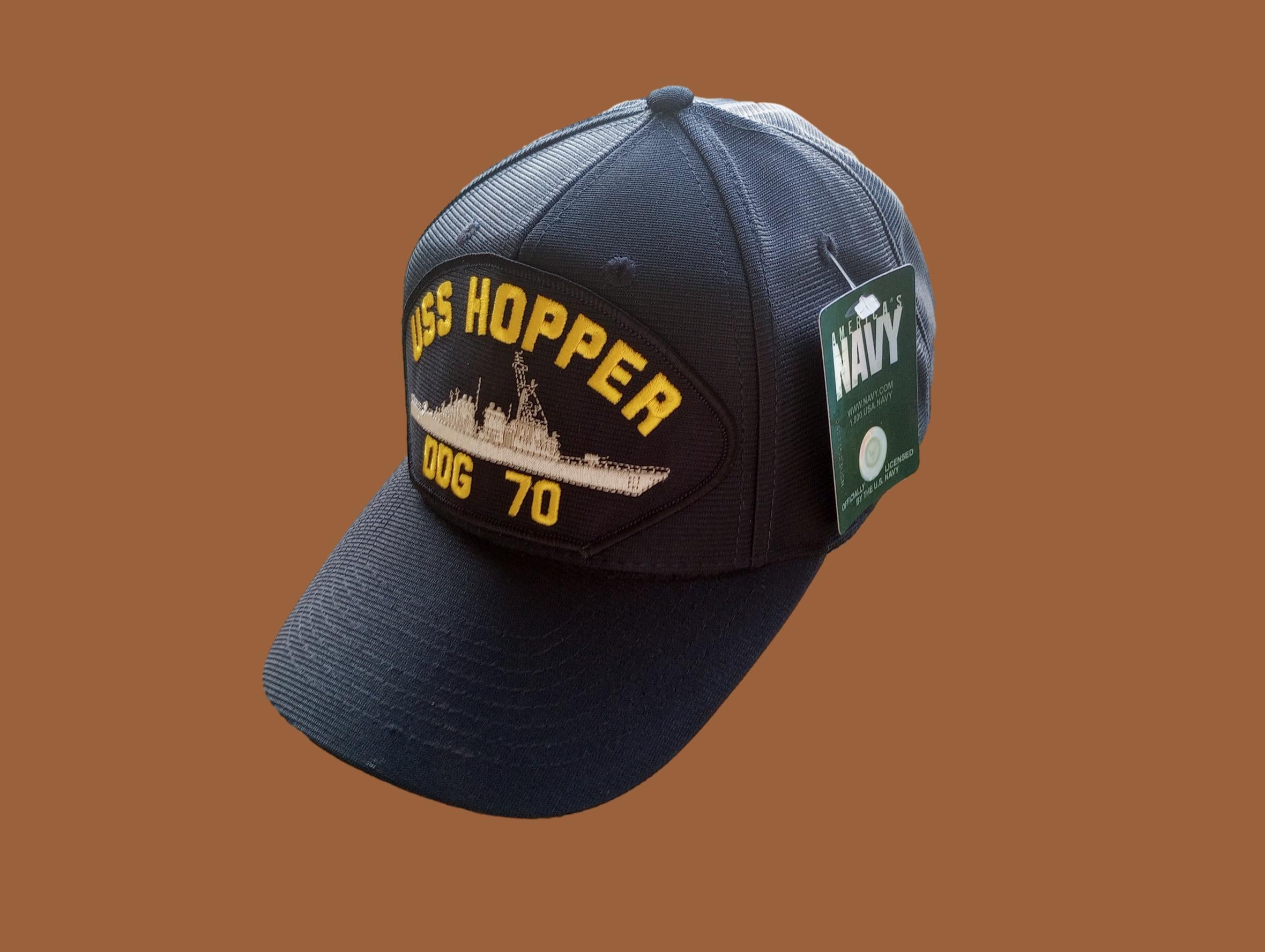 USS HOPPER DDG-70 NAVY SHIP HAT U.S MILITARY OFFICIAL BALL CAP U.S.A M ...