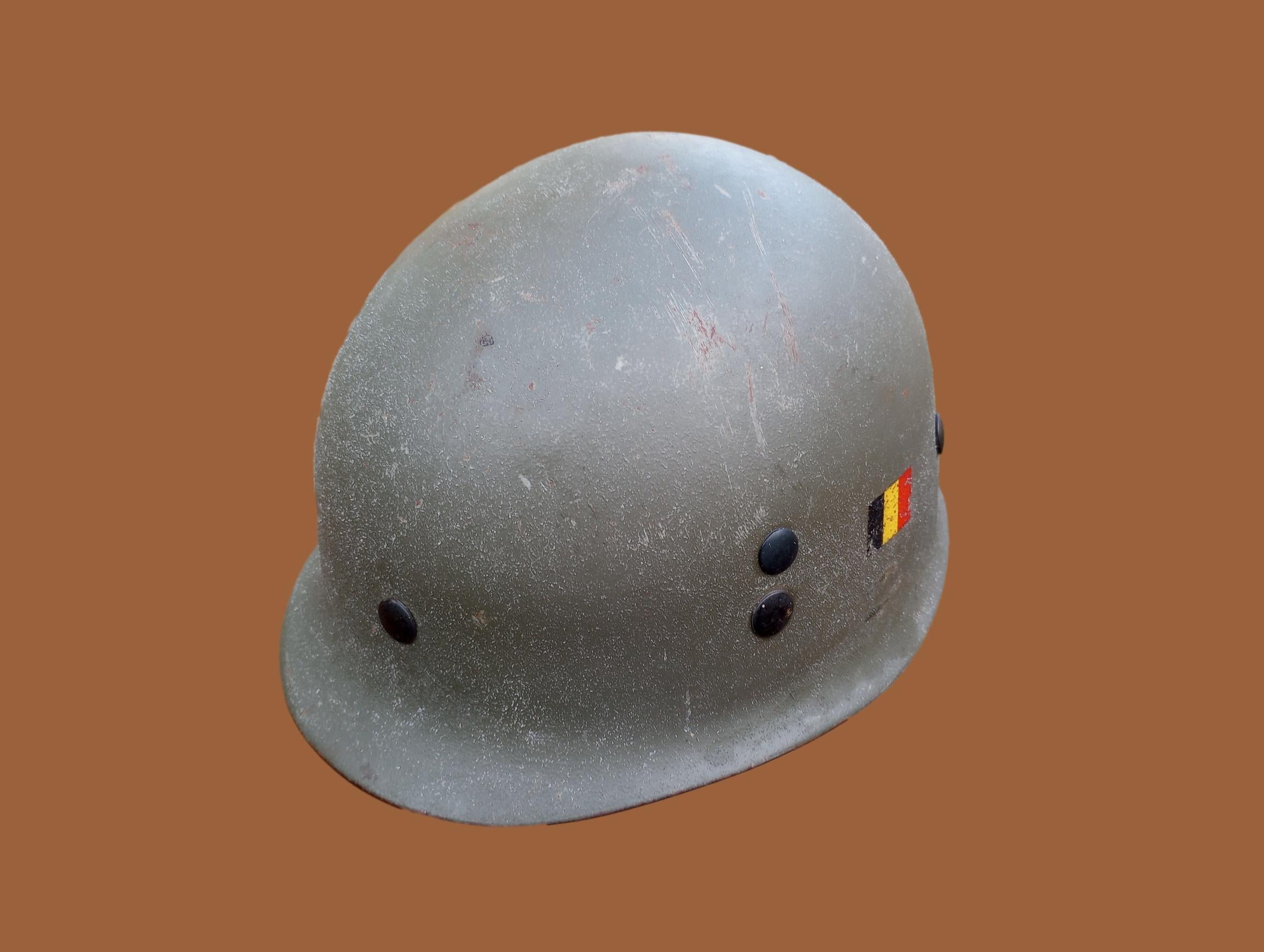 BELGIAN MILITARY M71 AIRBORNE PARATROOPER HELMET GERMAN MADE BELGIUM H ...