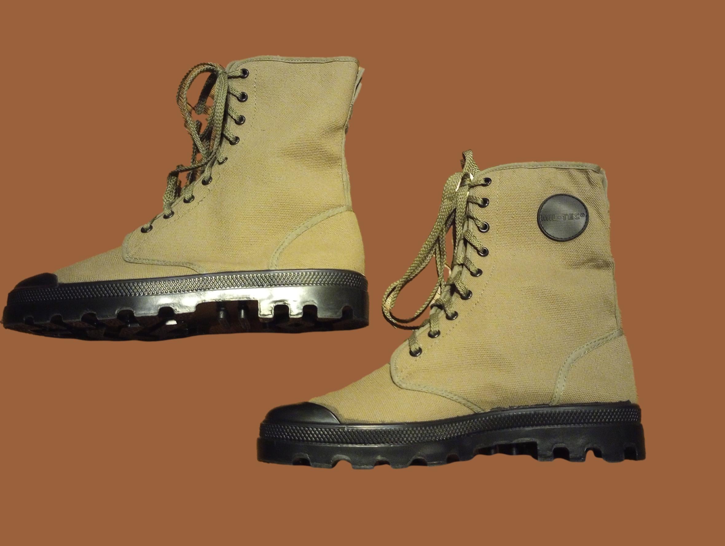 FRENCH STYLE JUNGLE COMBAT BOOT CANVAS COMMANDO SIZE 9 – Clay's Military