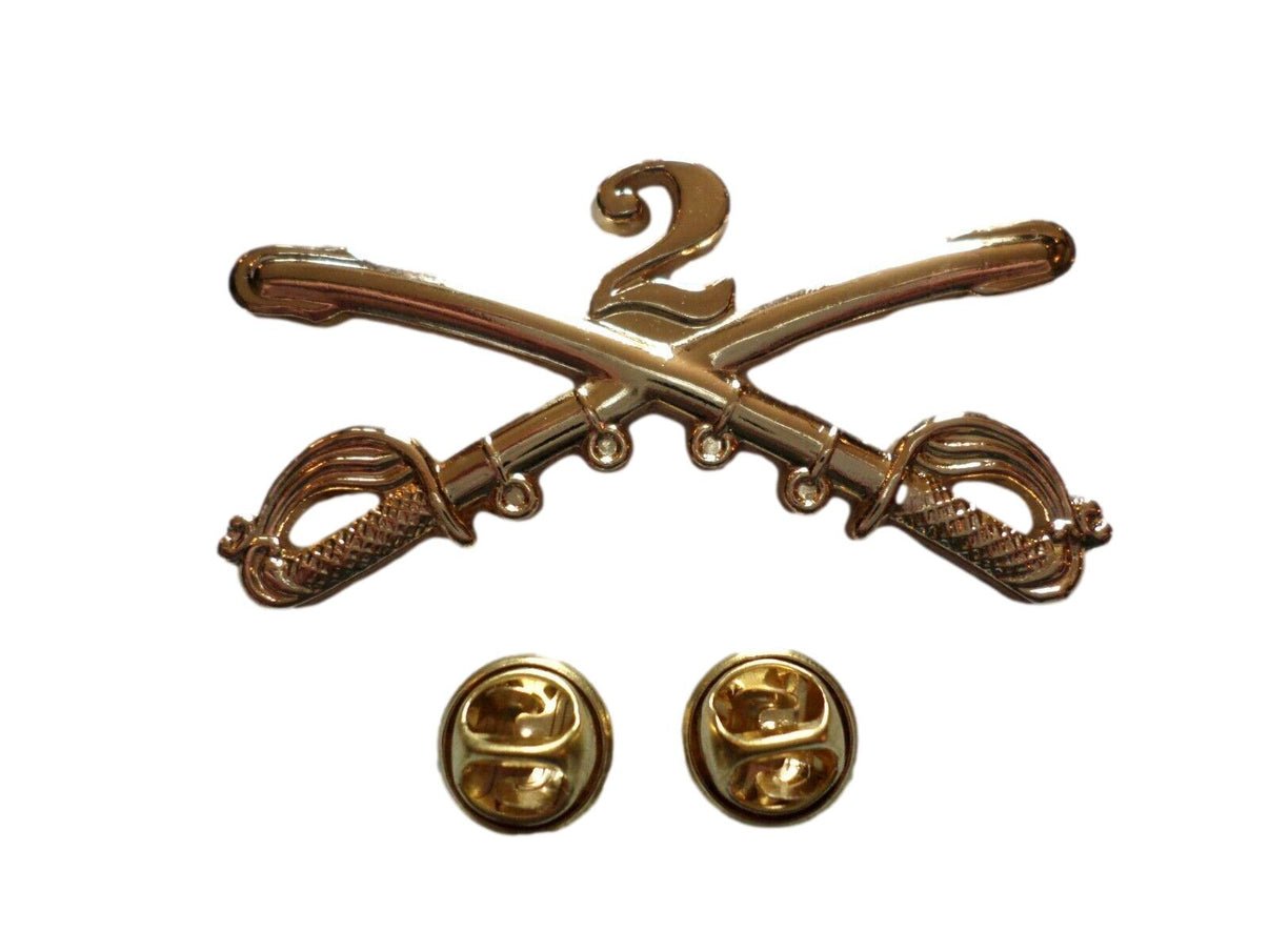 2nd CAVALRY SWORDS SABERS MILITARY HAT PIN 2nd CAVALRY REGIMENT BADGE ...