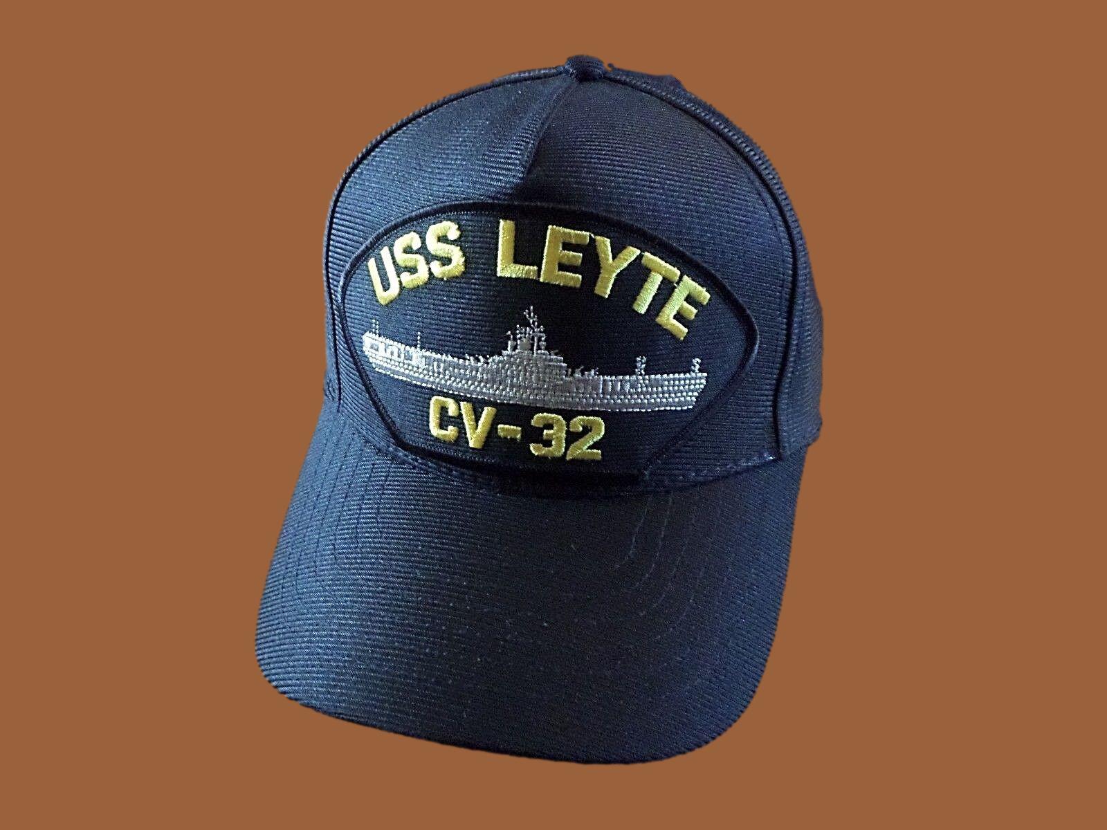 USS LEYTE CV-32 NAVY SHIP HAT U.S MILITARY OFFICIAL BALL CAP U.S.A MAD ...