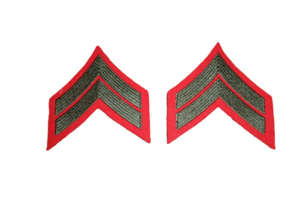 MARINE CORPS CORPORAL SHOULDER PATCHES ALPHA SERVICE DRESS UNIFORM CHE ...