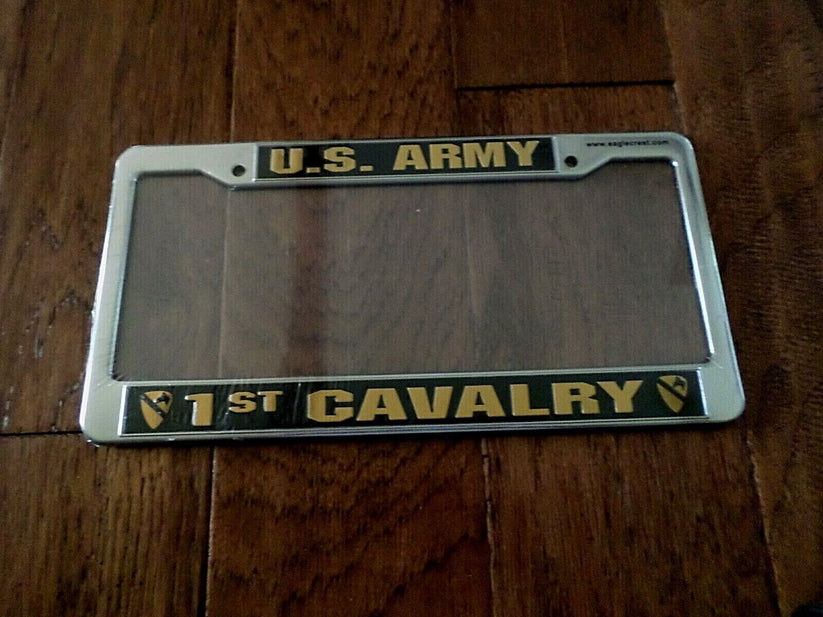 U.S ARMY 1st CAVALRY METAL LICENSE PLATE FRAME 3D RAISED LETTERS U.S.A ...