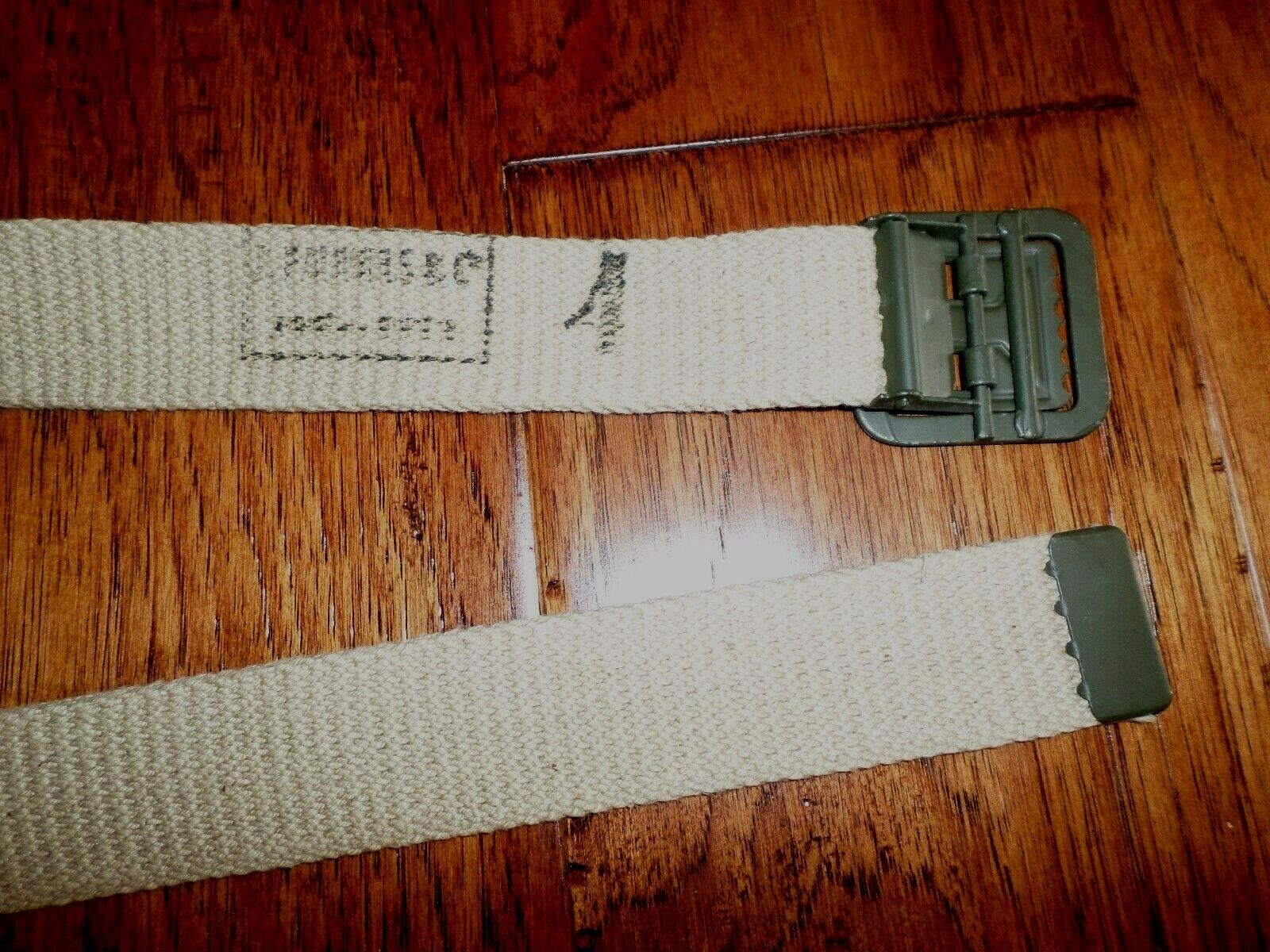 ORIGINAL FRENCH MILITARY ISSUE KHAKI WEB BELT WITH OPEN FACE BUCKLE ...