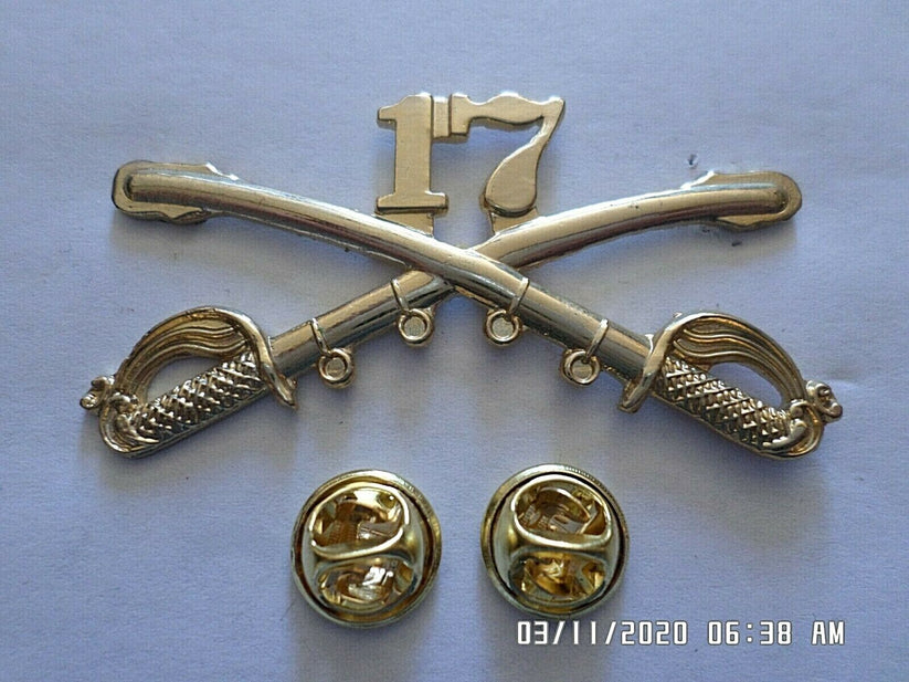 17th CAVALRY SWORDS SABERS MILITARY HAT PIN 17th CAVALRY REGIMENT BADG ...