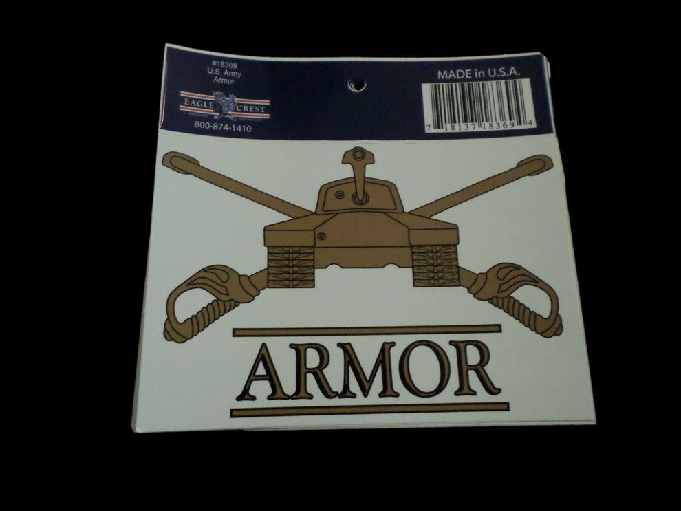 U.S MILITARY ARMY ARMORED WINDOW DECAL BUMPER STICKER U.S ARMOR U.S.A ...
