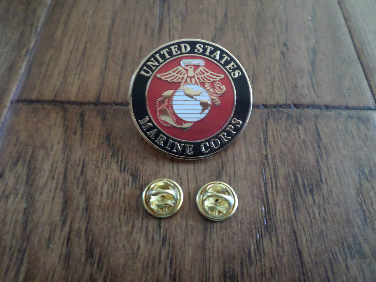 U.S MILITARY MARINE CORPS LARGE HAT PIN USMC ROUND LOGO EGA LAPEL PIN ...