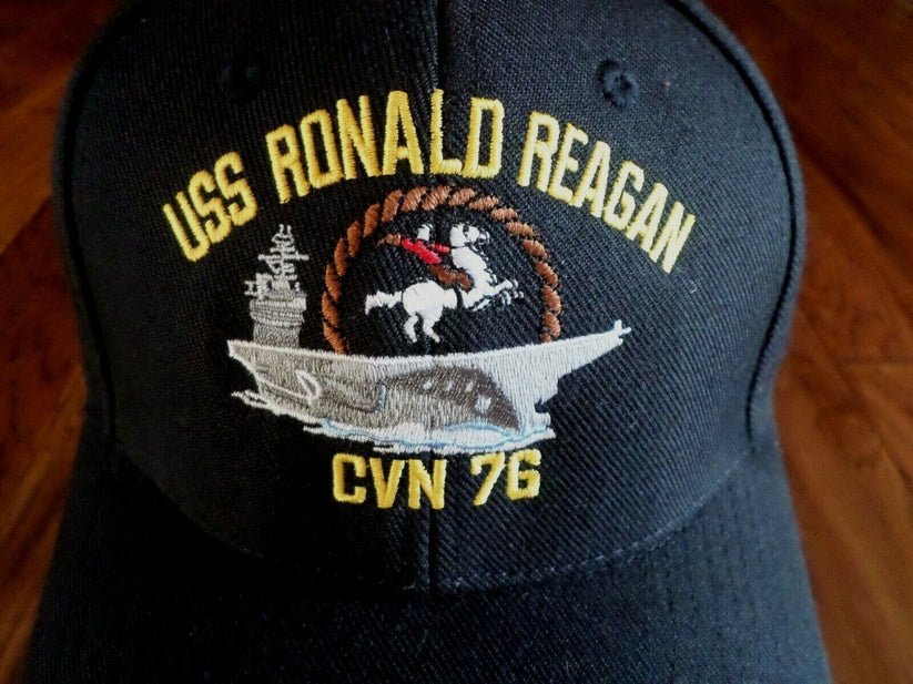 USS RONALD REAGAN CVN-76 NAVY SHIP HAT OFFICIAL BALL CAP DIRECT EMBROI ...