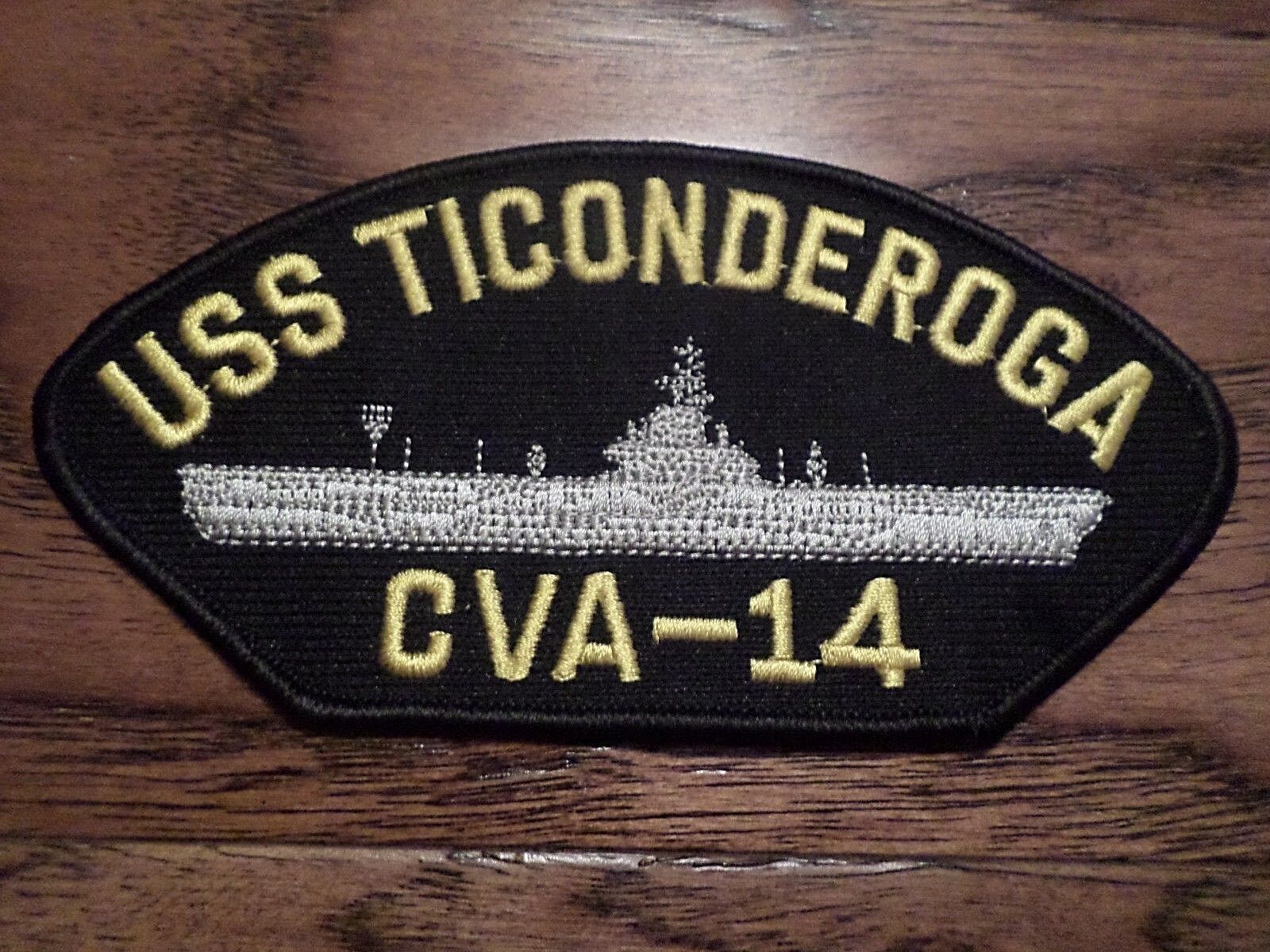 USS TICONDEROGA CVA-14 U.S NAVY SHIP HAT PATCH NAVY CARRIER HEAT TRANS ...