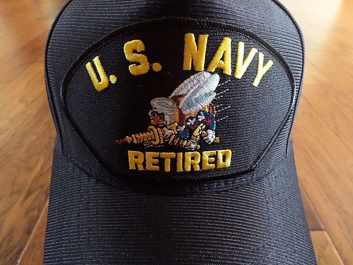 U.S NAVY RETIRED SEABEES HAT U.S MILITARY OFFICIAL BALL CAP U.S.A MADE ...