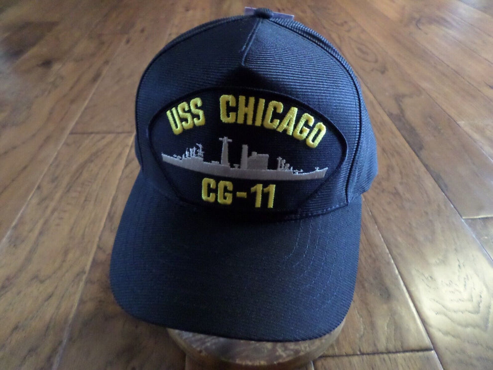 USS CHICAGO CG-11 U.S NAVY SHIP HAT OFFICIAL MILITARY BALL CAP U.S.A M ...