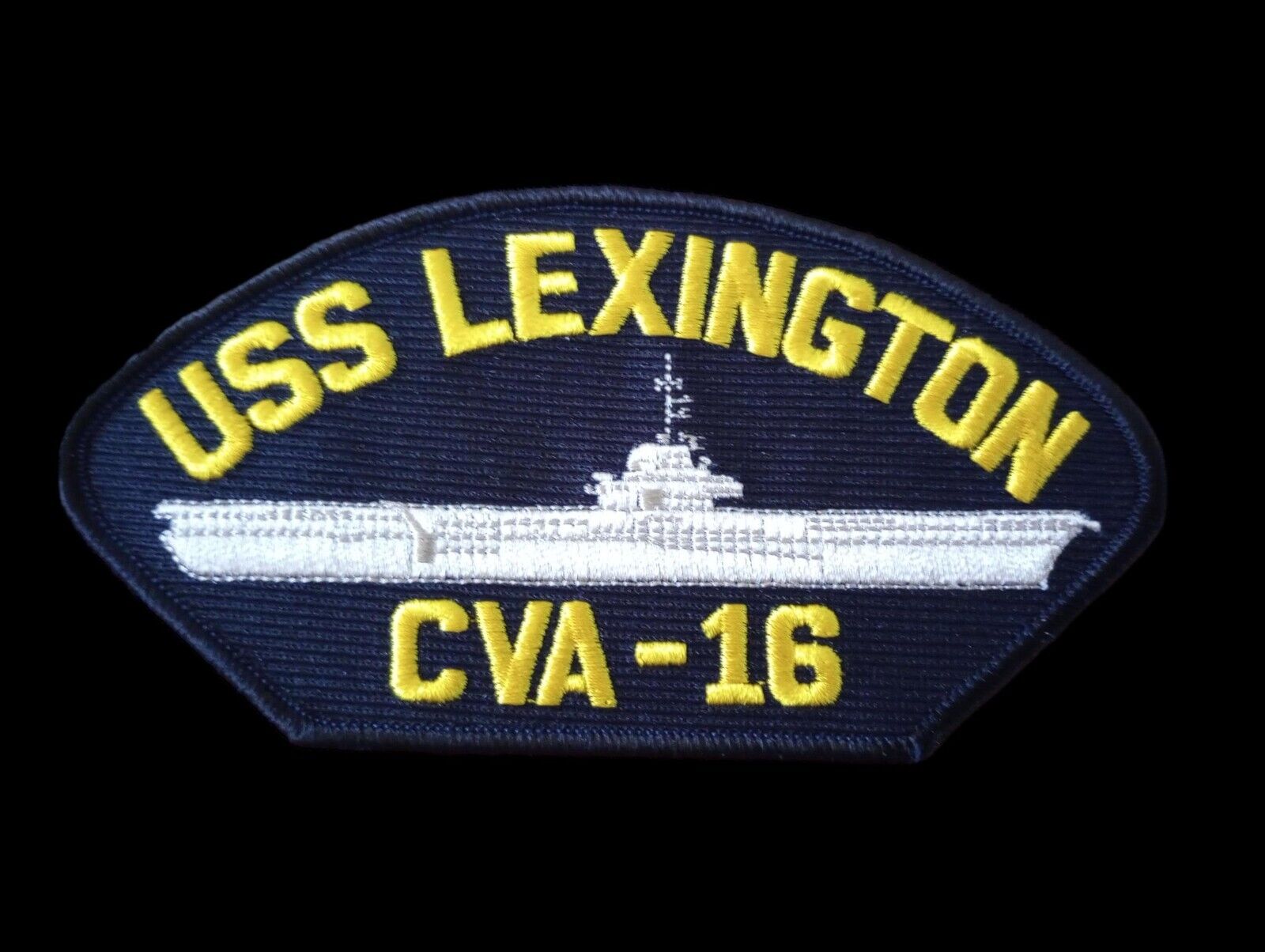USS LEXINGTON CVA-16 U.S NAVY CARRIER SHIP HAT PATCH U.S.A MADE HEAT T ...