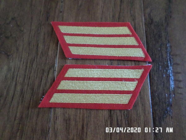 MARINE CORPS SERVICE STRIPES SLEEVE PATCHES DRESS BLUES UNIFORM RANK 1 ...