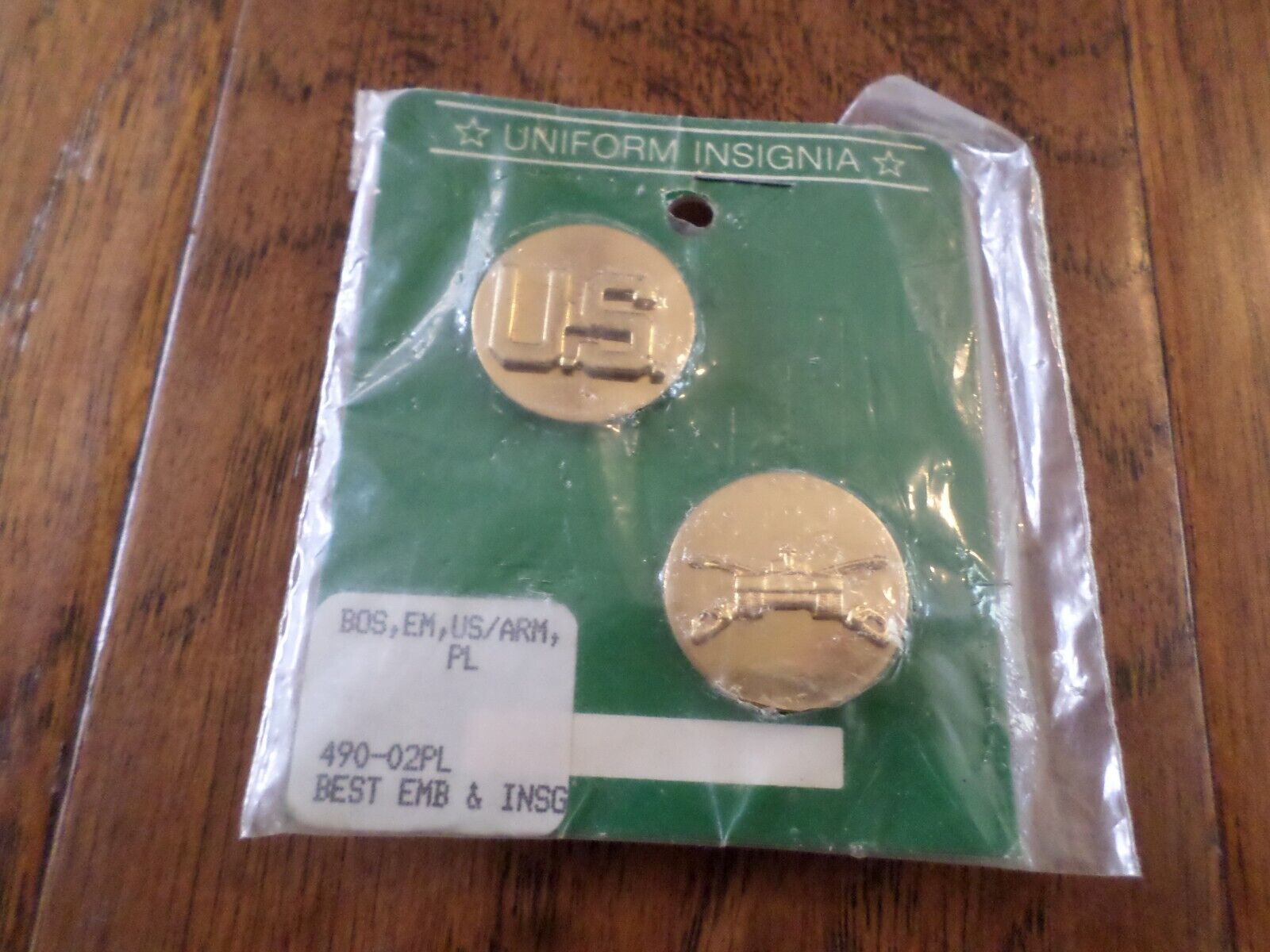 U.S MILITARY ARMY ARMORED ENLISTED COLLAR DEVICE INSIGNIA U.S.A MADE W ...