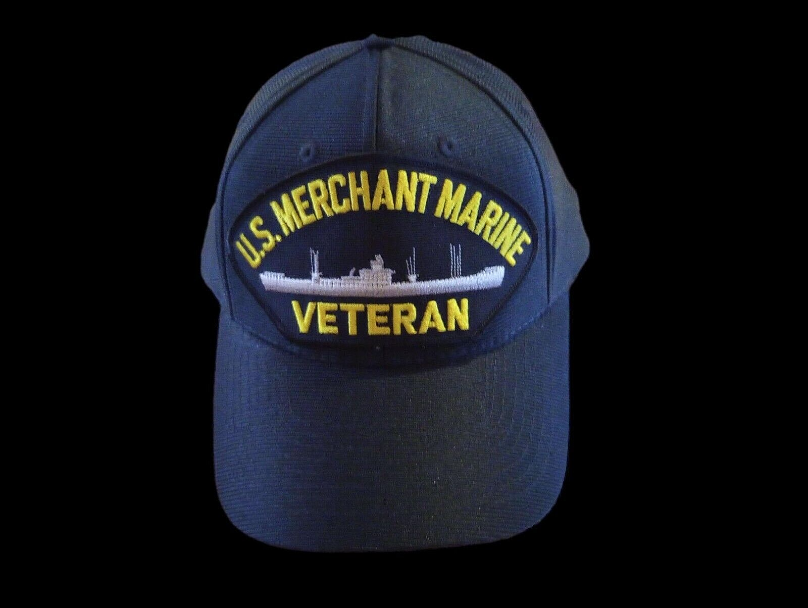 U.S MERCHANT MARINE VETERAN U.S NAVY SHIP HAT OFFICIAL U.S MILITARY BA ...