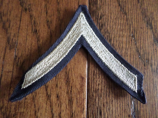 ORIGINAL US ARMY WWII PRIVATE PFC STRIPES SILVER ON BLACK TWILL PATCHE ...