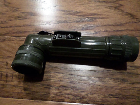 U.S MILITARY STYLE ANGLE HEAD FLASHLIGHT KRYPTON BULB W/EXTRA LENSES 2 ...