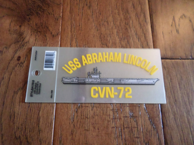 U.S MILITARY NAVY USS ABRAHAM LINCOLN CVN-72 WINDOW DECAL BUMPER STICK ...