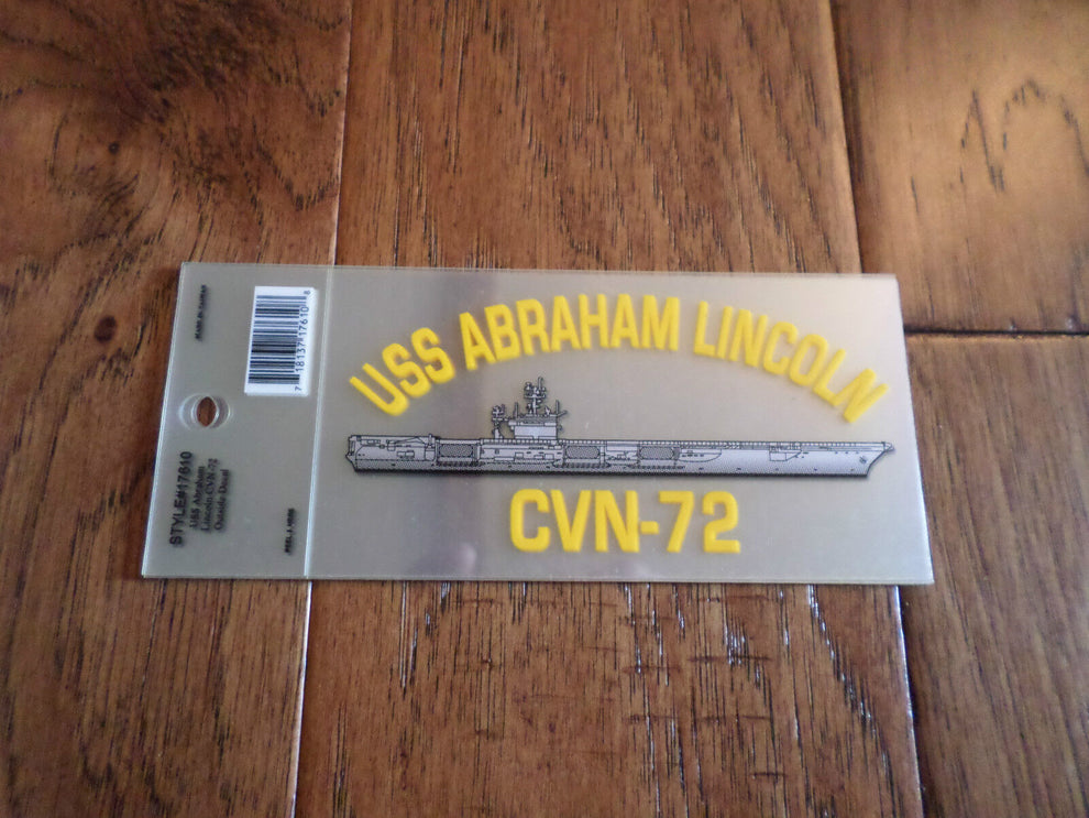 U.S MILITARY NAVY USS ABRAHAM LINCOLN CVN-72 WINDOW DECAL BUMPER STICK ...