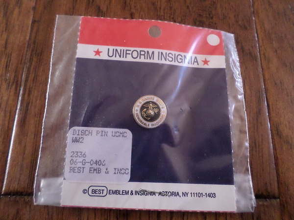 MARINE CORPS HONORABLE DISCHARGE LAPEL PIN TIE TAC EGA USA MADE WW2 RE ...