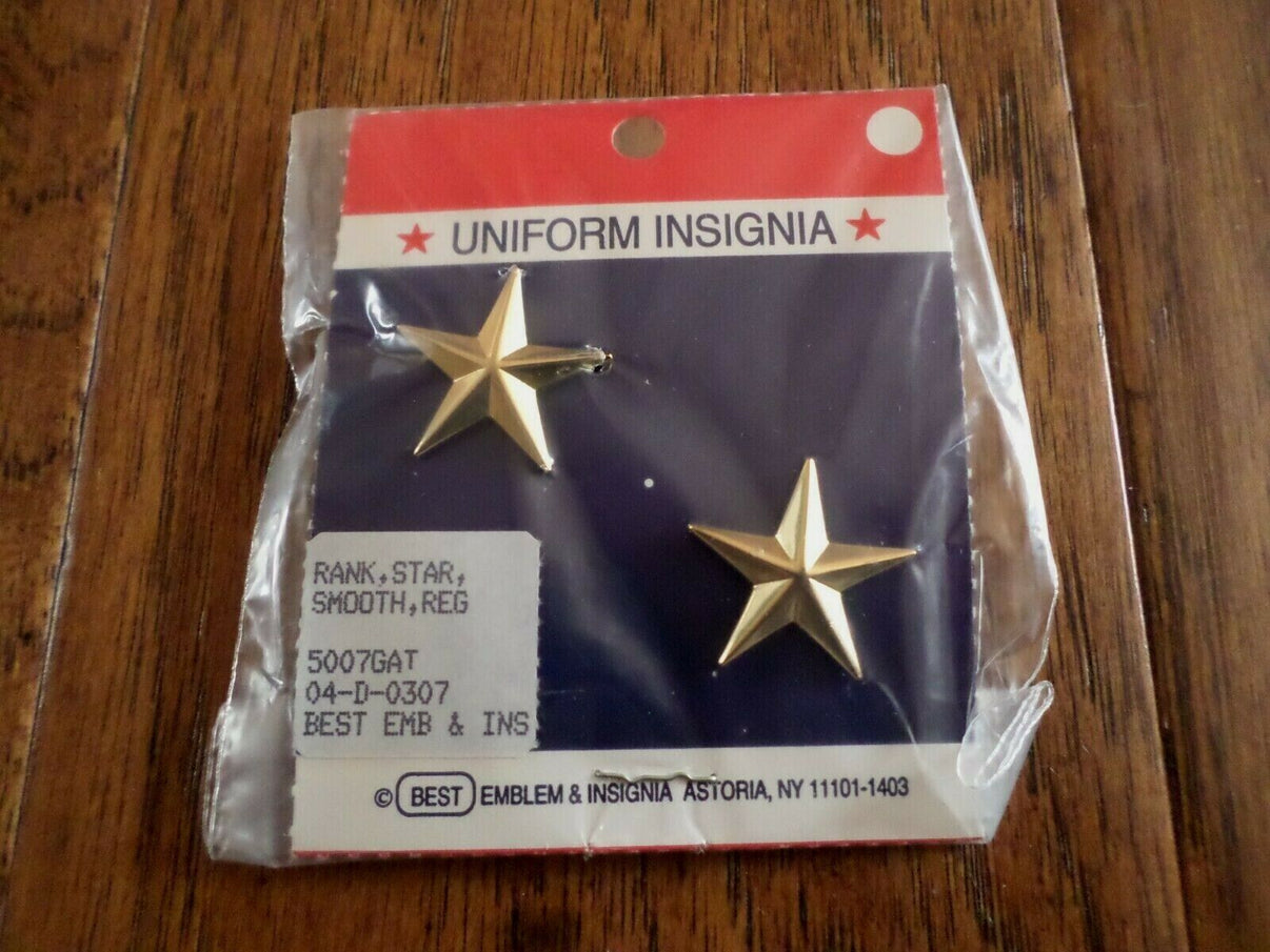 U.S MILITARY ISSUE BRIGADIER GENERAL GOLD ONE STAR COLLAR INSIGNIA FUL ...