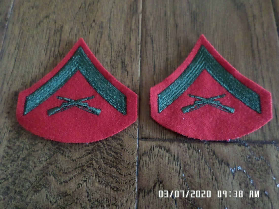 MARINE CORPS LANCE CORPORAL SHOULDER PATCHES ALPHA SERVICE DRESS UNIFO ...
