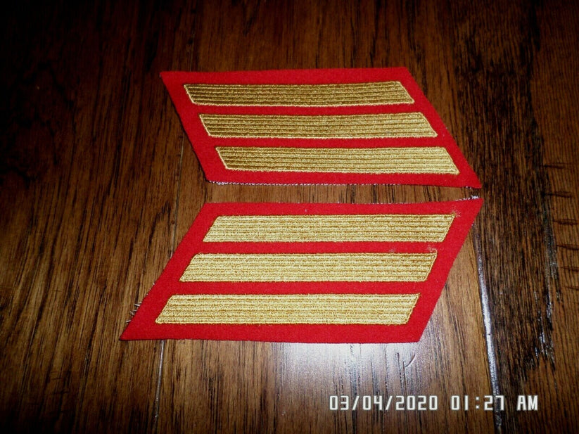 MARINE CORPS SERVICE STRIPES SLEEVE PATCHES DRESS BLUES UNIFORM RANK 1 ...