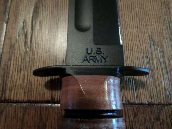U.S MILITARY ARMY KA-BAR KNIFE & LEATHER SHEATH KABAR FULL SIZE COMBAT ...